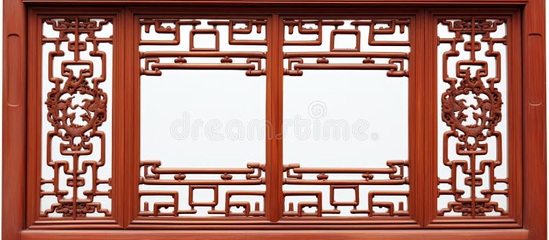 Wooden Window with a Pattern, Creating Symmetry on a White Facade of a ...