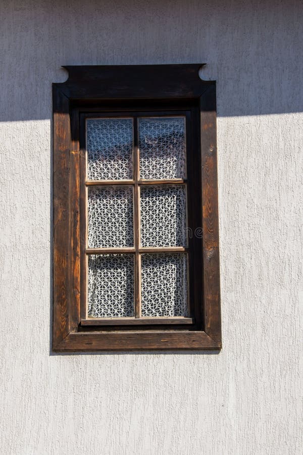 Wooden Window on White Wall of a Building, Home Concept Stock Photo ...