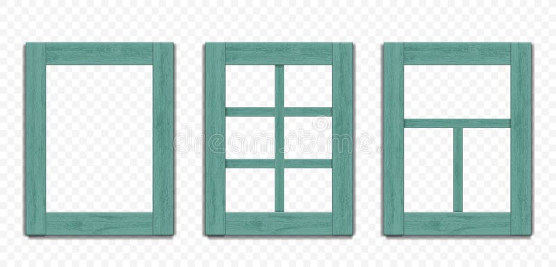 Wooden Windows Frames Template. Vector Mockup Stock Vector ...