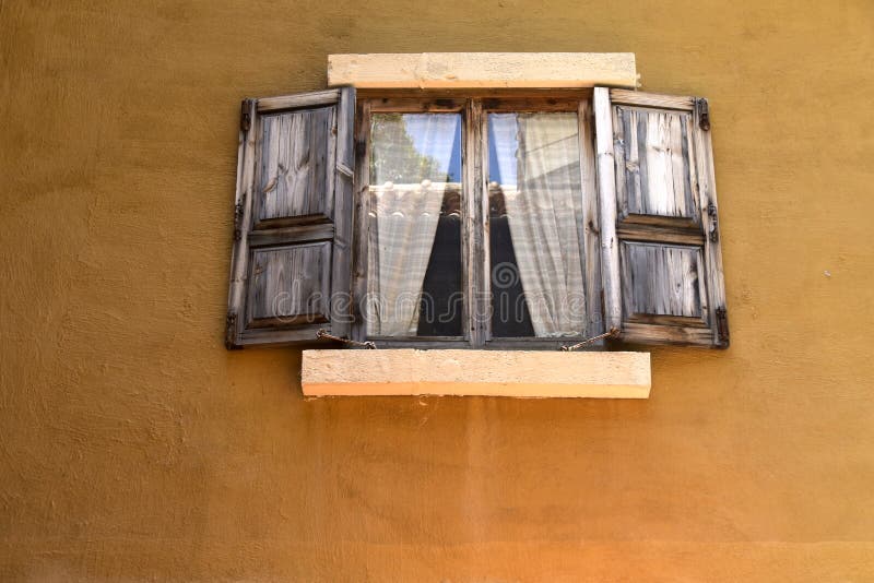 Wooden Windows Style Old Vintage Stock Photo - Image of vibrant, booth ...