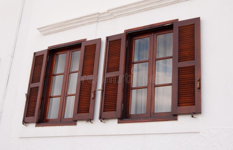Wooden windows stock photo. Image of brown, wooden, style - 164141840