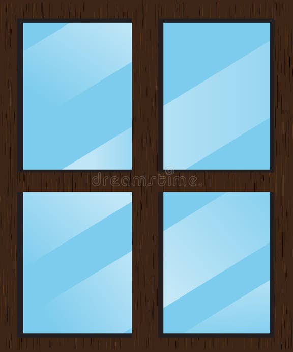 Wooden windows stock vector. Illustration of glass, interior - 56818273
