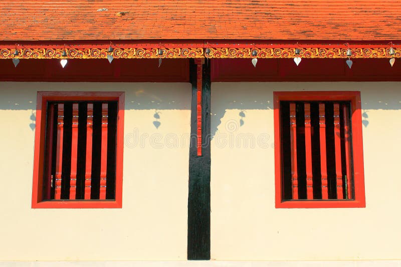Wooden Windows in Wat Thai. Stock Image - Image of line, windows: 65770547
