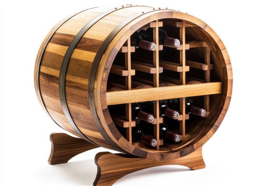 A Wooden Wine Rack Holding Multiple Wine Bottles Stock Photo - Image of ...