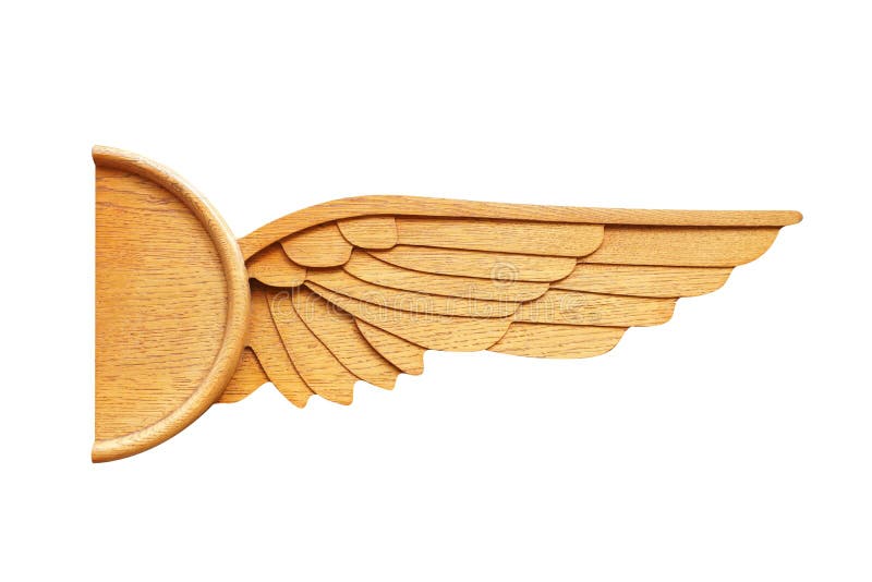 Wooden Wing of a Bird Shape Isolated on White Stock Image - Image of ...