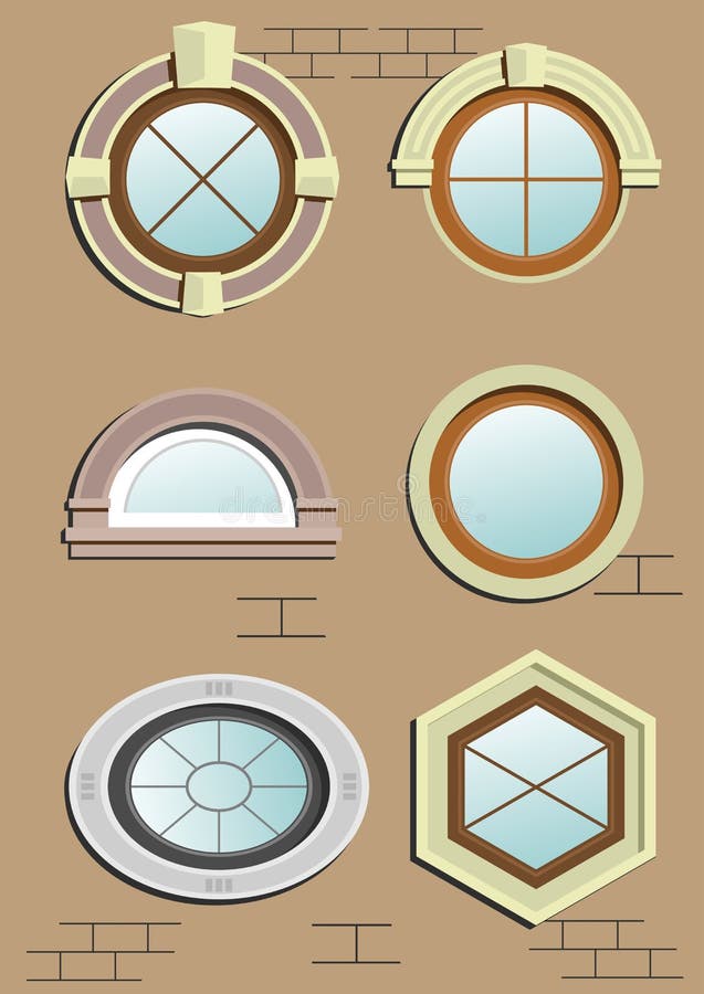 Wooden Wooden Window in the Wall in Vector Graphics. in the Wall Stock ...