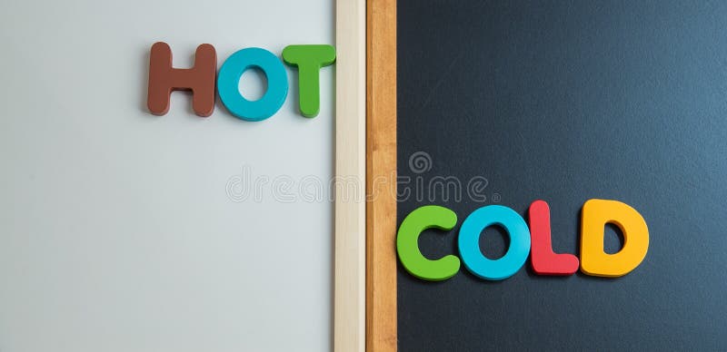 Wooden Word Hot Cold Black Board White Board Stock Photos - Free ...