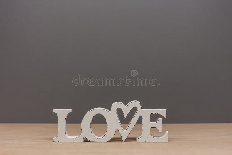 Wooden Word Love on Grey Paper Background Stock Image - Image of ...