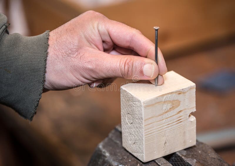 Wooden Workpiece on the Vise Stock Image - Image of home, hold: 93037919