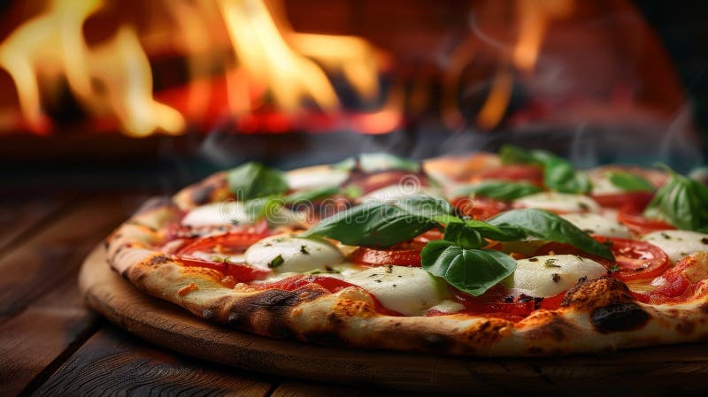 The Woodfire Margherita Pizza.AI Generated Image Stock Photo - Image of ...