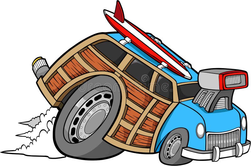 Woodie Car Vector stock vector. Illustration of clip, surfboard - 5050533