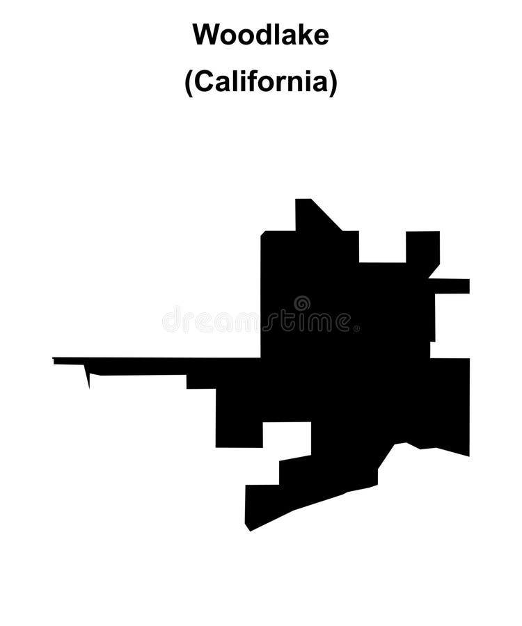 Woodlake outline map stock vector. Illustration of template - 386071437