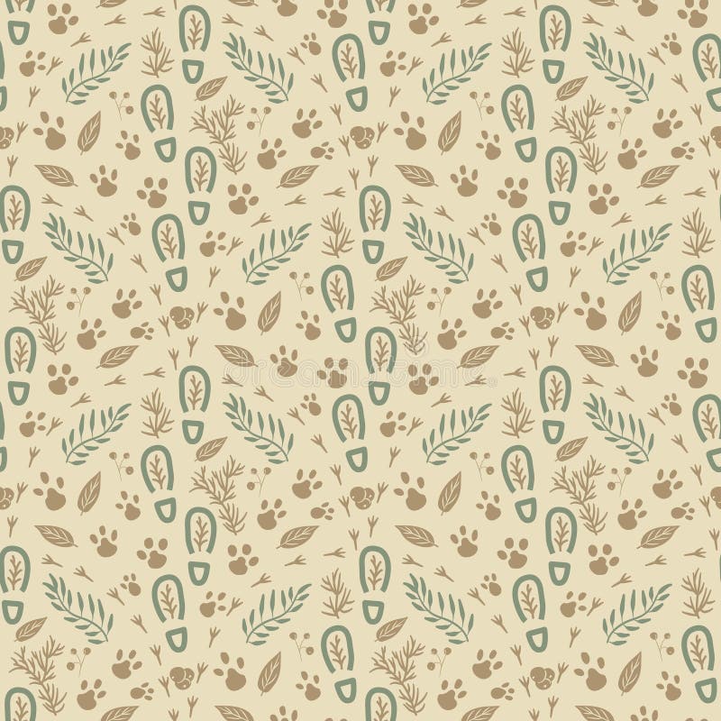 Woodland Seamless Pattern. Forest Endless Background. Folk Repeat Cover ...