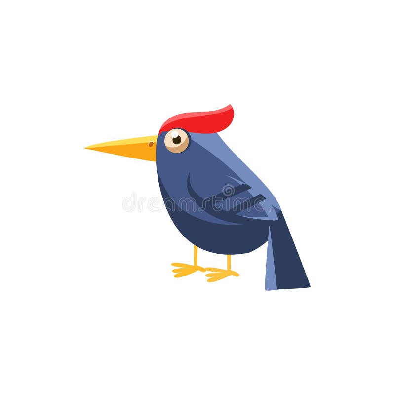 Woodpecker Simplified Cute Illustration Stock Vector - Illustration of ...
