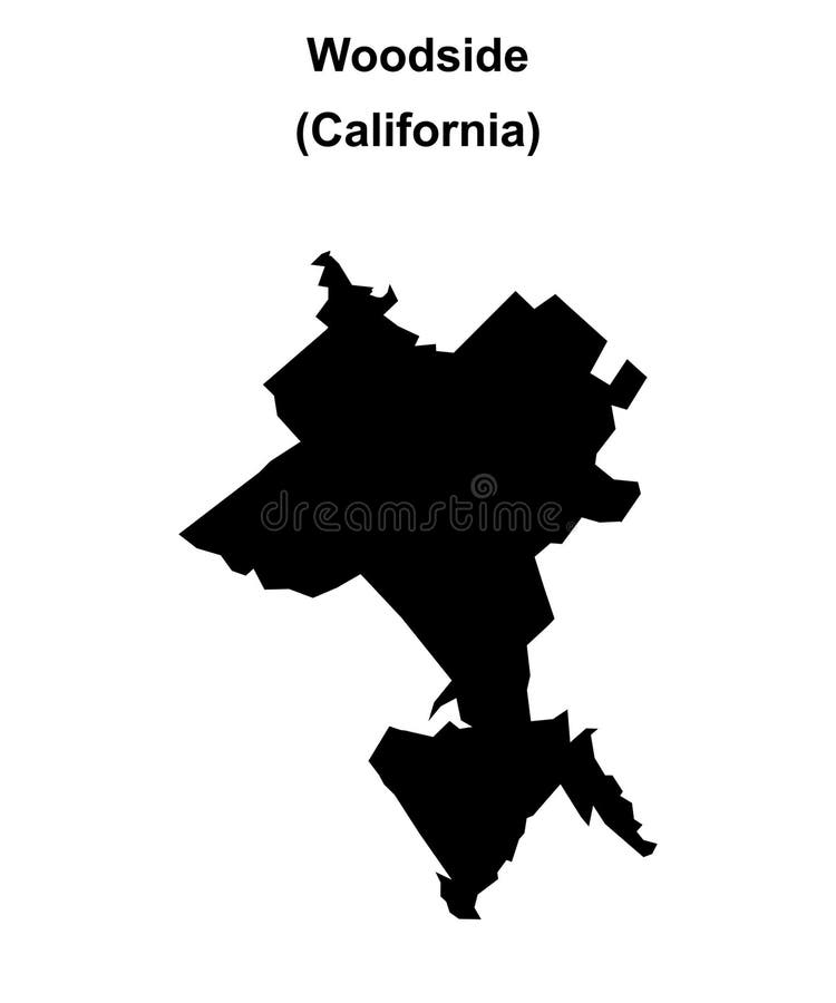 Woodside outline map stock vector. Illustration of cartography - 386071524