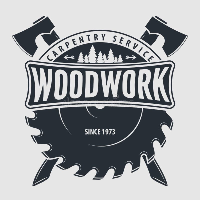 Wood Work Carpentry Logo Design Template. Vector Stock Vector ...