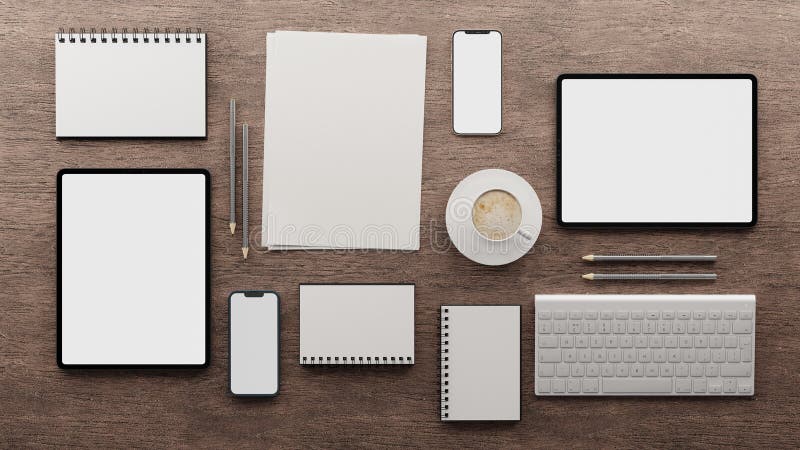 Woodwork Table Top View with Working Accessories Stock Photo - Image of ...