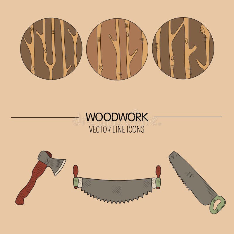 Woodwork vector icons stock vector. Illustration of simple - 77539045