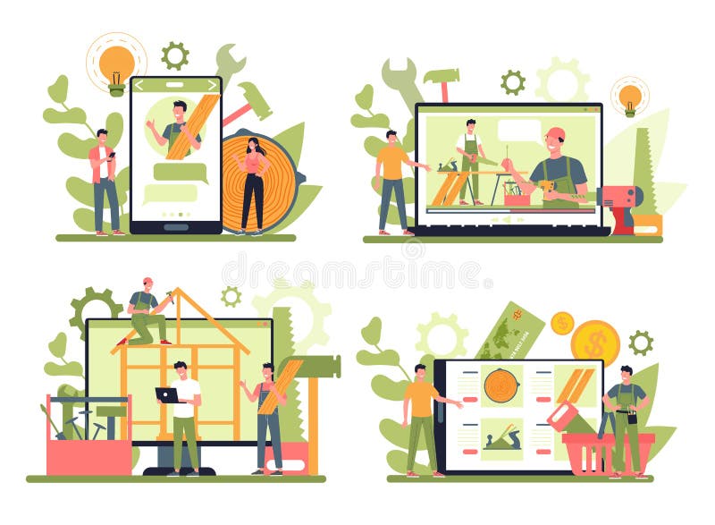 Woodworker or Carpenter Online Service or Platform on Differernt Stock ...