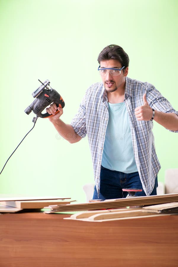The Woodworker Working in His Workshop Stock Image - Image of handyman ...