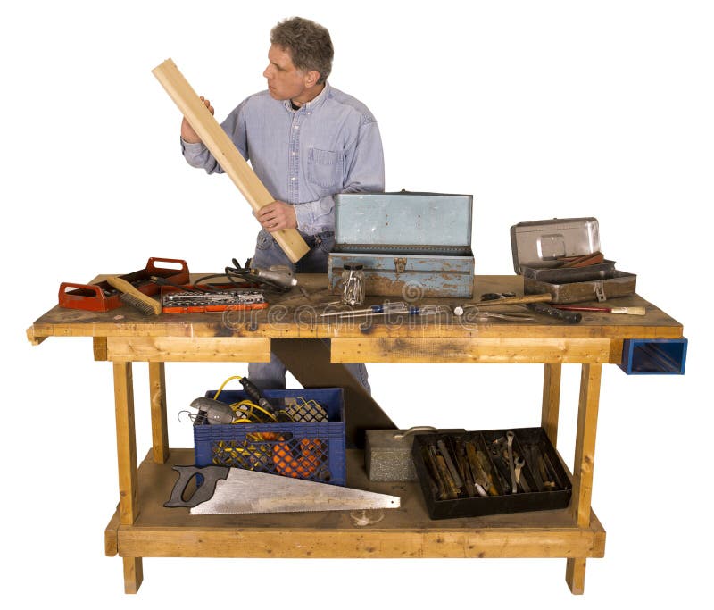 Woodworking, Active Man with Hobby As Handyman Stock Image - Image of ...