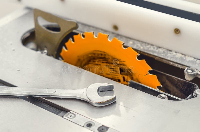 Woodworking, Adjustable Circular Saw, Wrench Stock Image - Image of ...