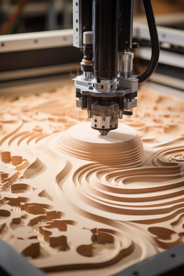 Woodworking Cnc Machine Crafting Detailed Design, Emphasizing Unique ...