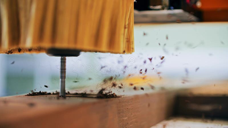 Woodworking CNC Milling Machine, Router Bit Close-up Shot Stock Image ...