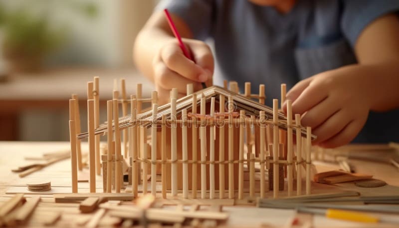 Woodworking Craft Architect Hand Plans Construction Blueprint Generated ...