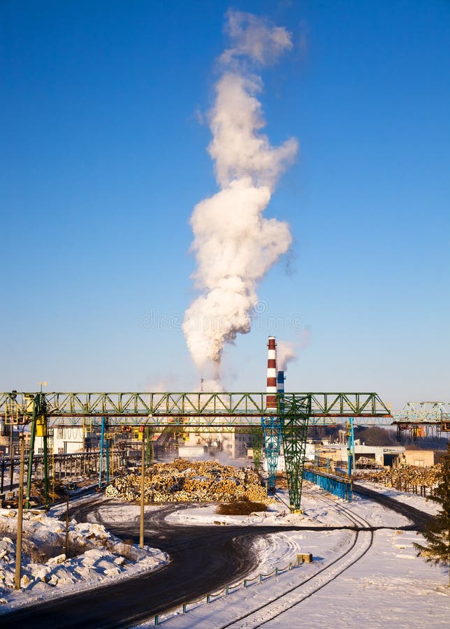 Factory in the winter stock photo. Image of factory, carbon - 12882316