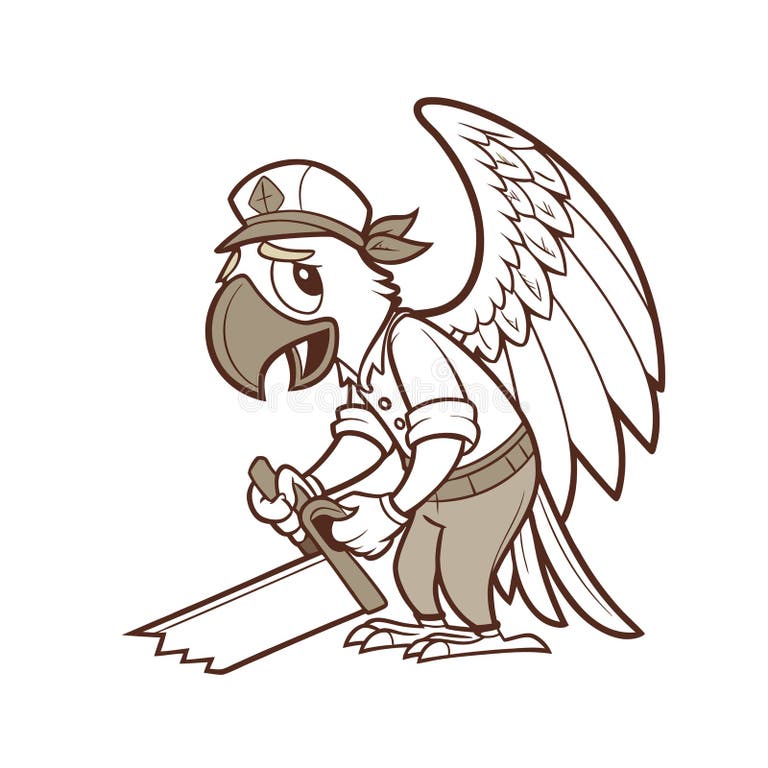 Woodworking Fun with Weak Parrot Stock Image - Illustration of weak ...