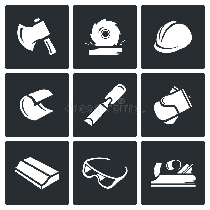 Woodworking Icons. Vector Illustration. Stock Illustration ...