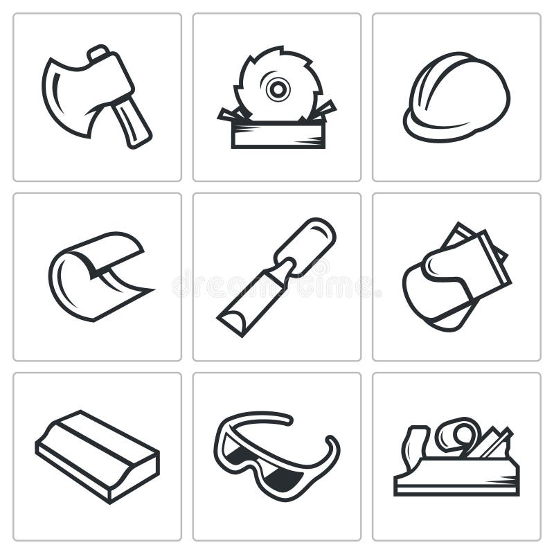 Woodworking Icons. Vector Illustration. Stock Illustration ...