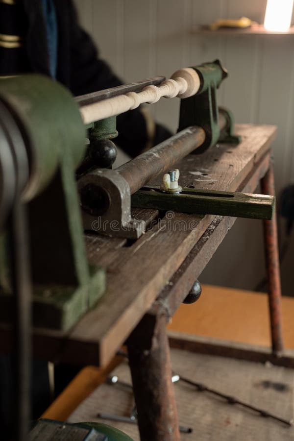 Woodworking Lathe in the Process of Working Stock Photo - Image of home ...