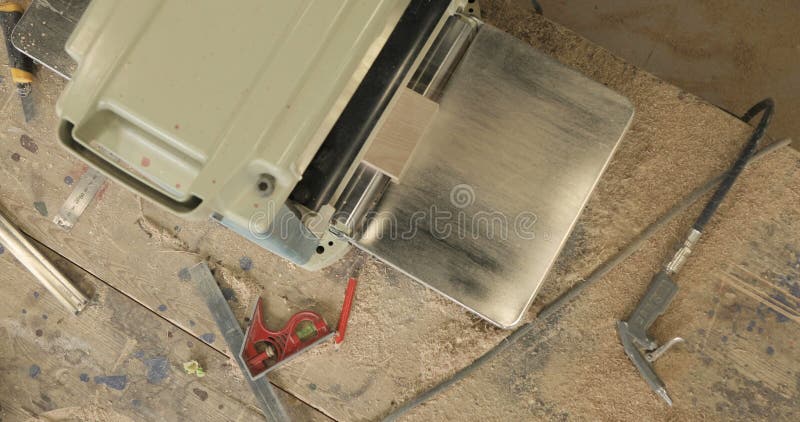 Woodworking Machine Close-up, in a Private Carpentry Workshop Stock ...