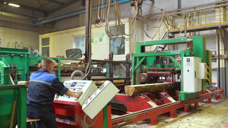 Production Process at a Wood Processing Plant. Machine-tool ...