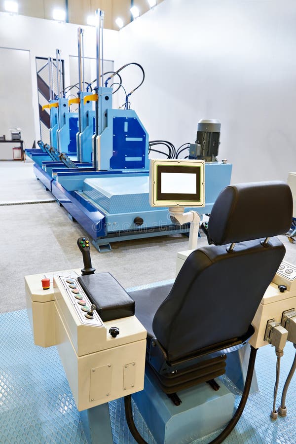 Woodworking Machine Operator Workplace with Joystick Stock Photo ...