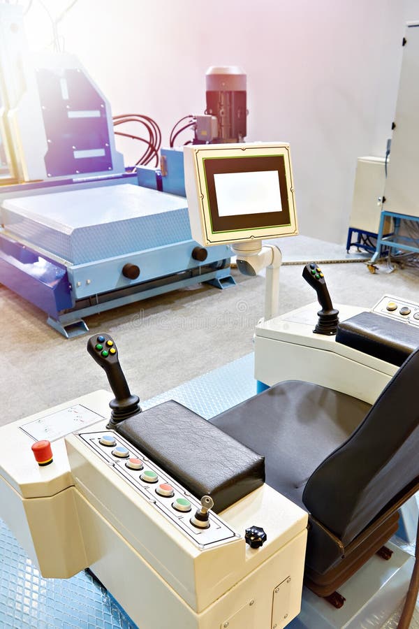 Woodworking Machine Operator Workplace Stock Image - Image of stop ...