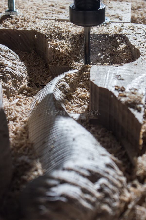 Woodworking Milling Machine Stock Image - Image of drawing, debris ...