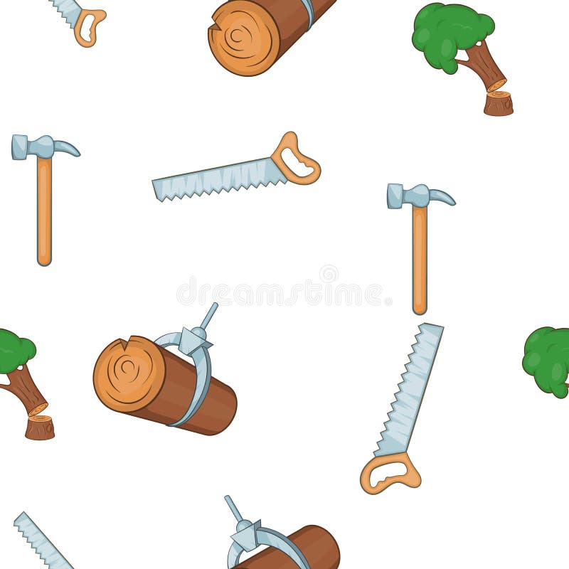 Woodworking Pattern, Cartoon Style Stock Illustration - Illustration of ...