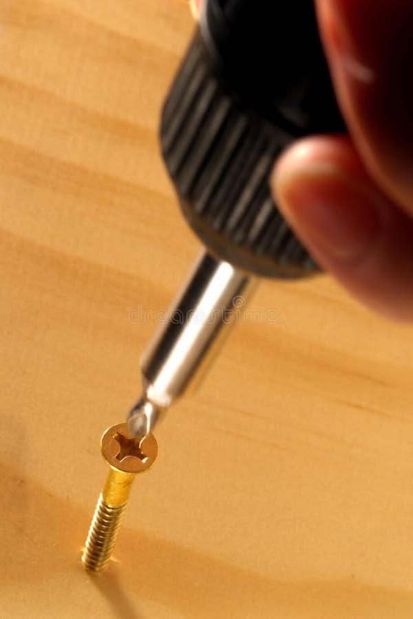 Woodworking Driver Bit and Wood Stock Photo - Image of drill, furniture ...