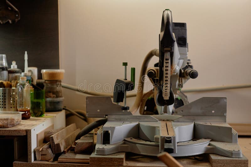 Woodworking Station Featuring Electric Sawmill Device Stock Image ...
