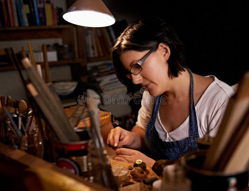 Woodworking, Tools and Artist in Workshop with Creative Project or ...