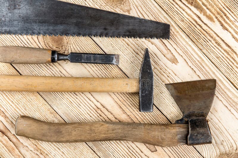 Woodworking Tools And Wood Background Stock Image - Image of tools ...