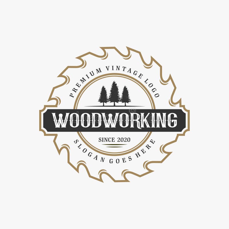 Woodworking logo template stock illustration. Illustration of craftsman ...