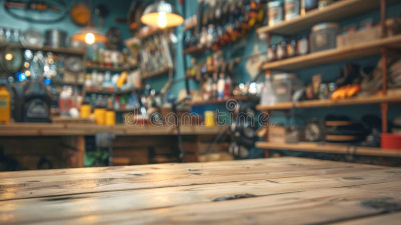 Woodworking Workshop Interior with Tools on Shelves Stock Image - Image ...