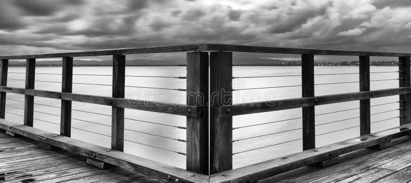 Woody Point Jetty. Black and White. Stock Photo - Image of nature ...