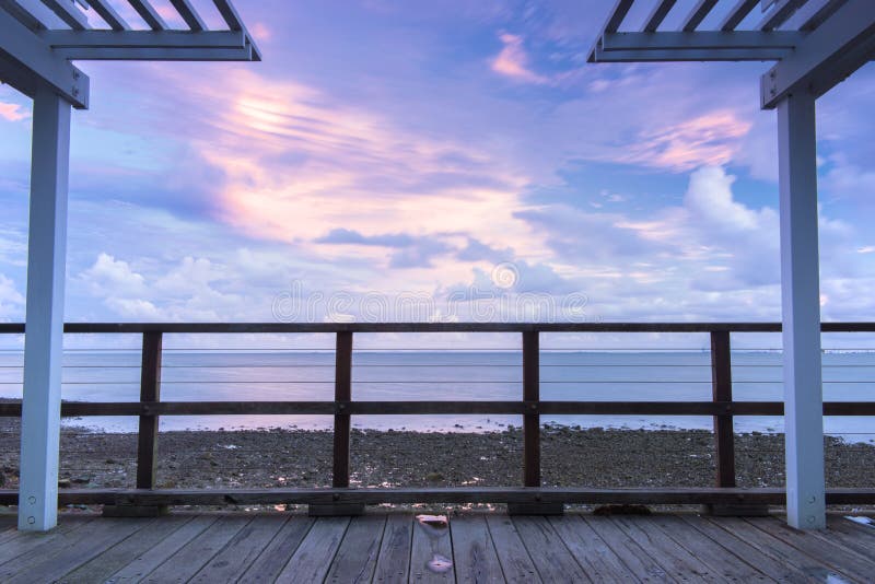 Woody Point Jetty at Sunset Stock Image - Image of queensland, seascape ...