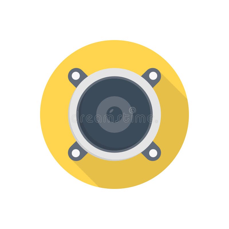 Woofer Vector Flat Colour Icon Stock Vector - Illustration of noise ...
