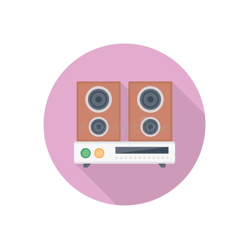 Woofer Vector Flat Colour Icon Stock Vector - Illustration of ...